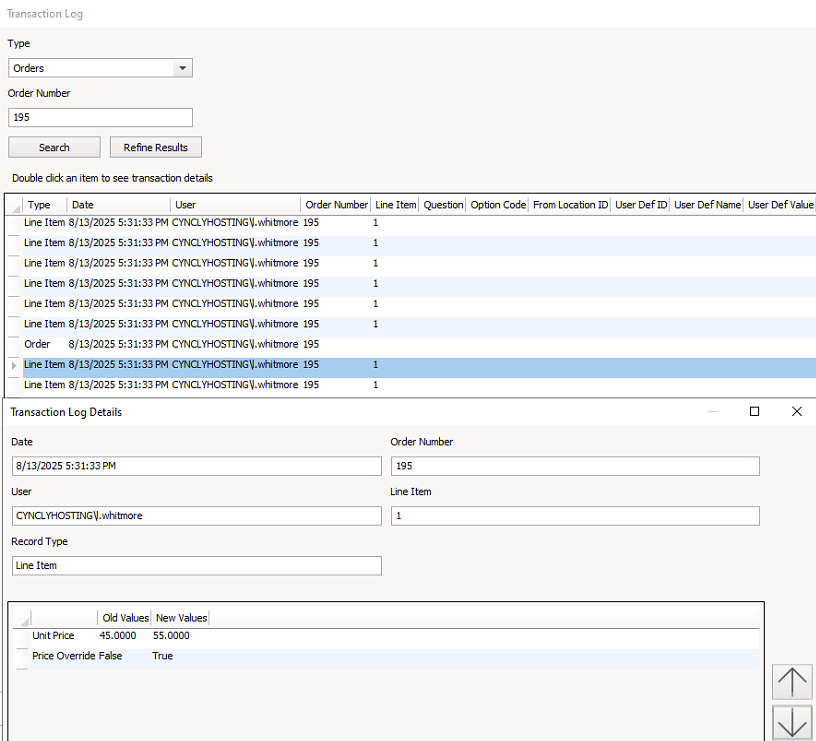 Transaction Log Guide – FeneVision
